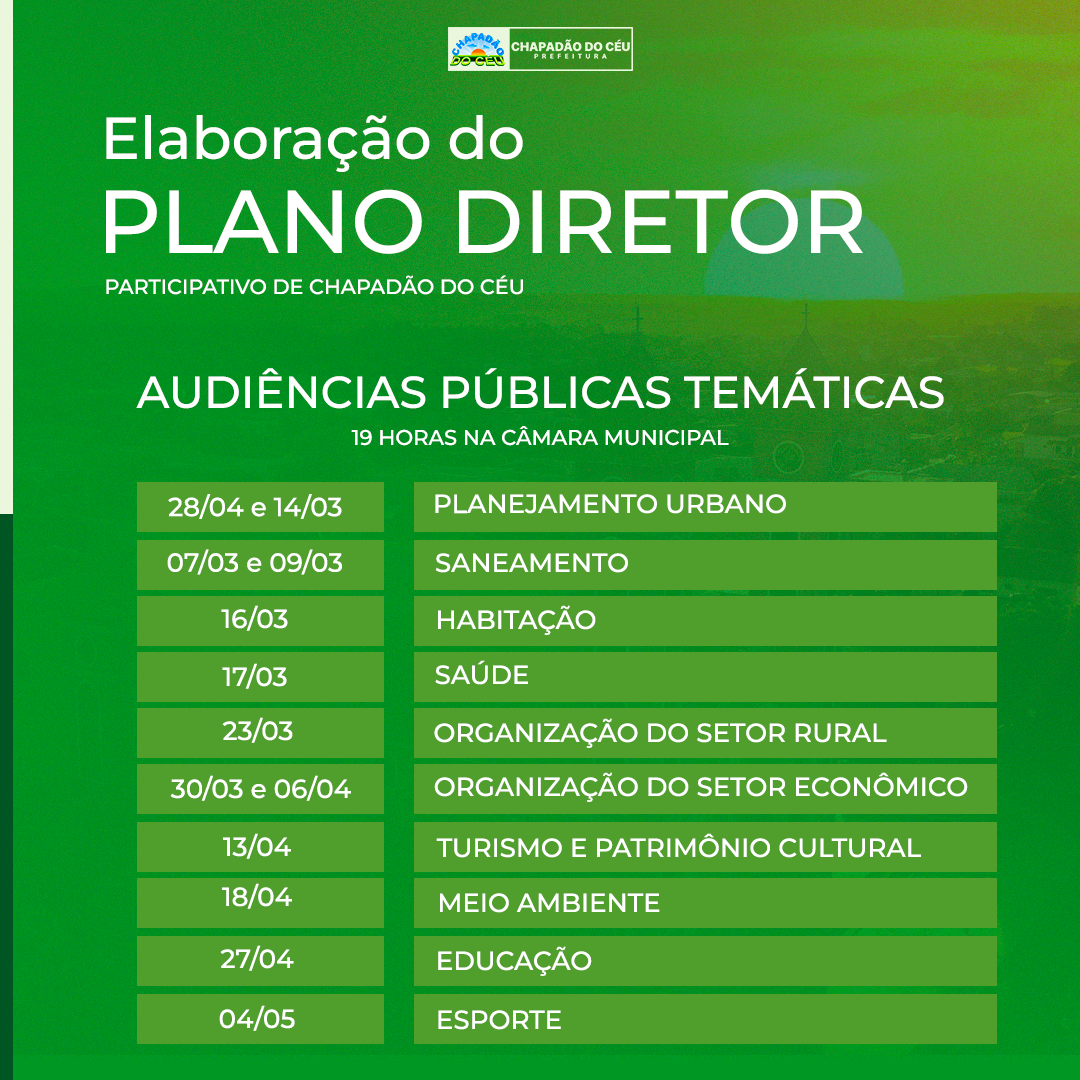 Prefeitura de Chapadão do Céu inicia elaboração do Plano Diretor do ...